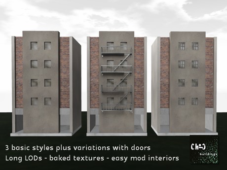 Second Life Marketplace - Deluxe Filler Buildings with Shops Set
