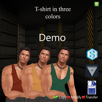Second Life Marketplace - T-shirt in three colors DEMO