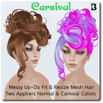 Second Life Marketplace - Carnival Messy Up-Do Resize & Fit Mesh Hair 2 ...