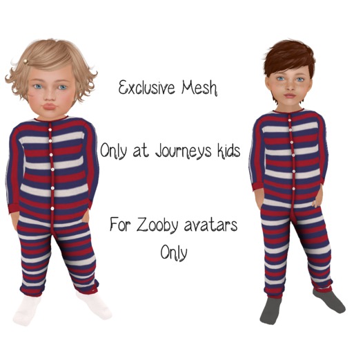 Second Life Marketplace - Sleepsuit Dark stripes