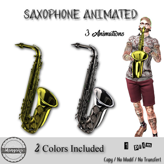 Second Life Marketplace - .::Mangaka::. SaxoPhone Animation