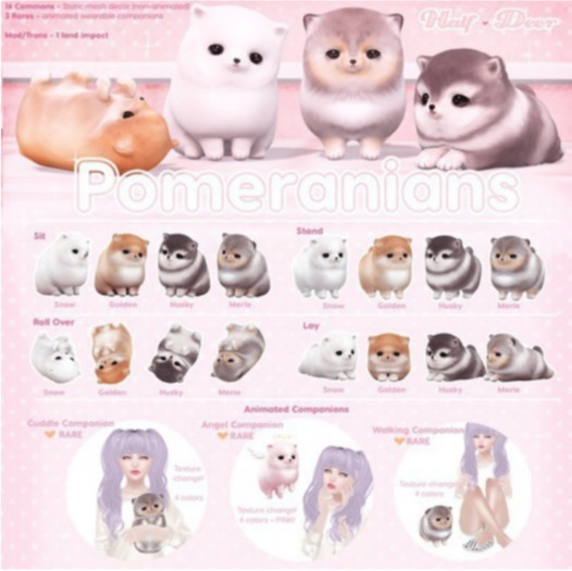 Second Life Marketplace - +Half-Deer+ Pomeranian - Roll Over [Husky]
