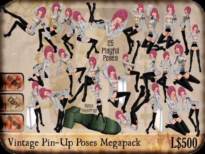 Second Life Marketplace 0thrive Vintage Pin Up Poses Megapack