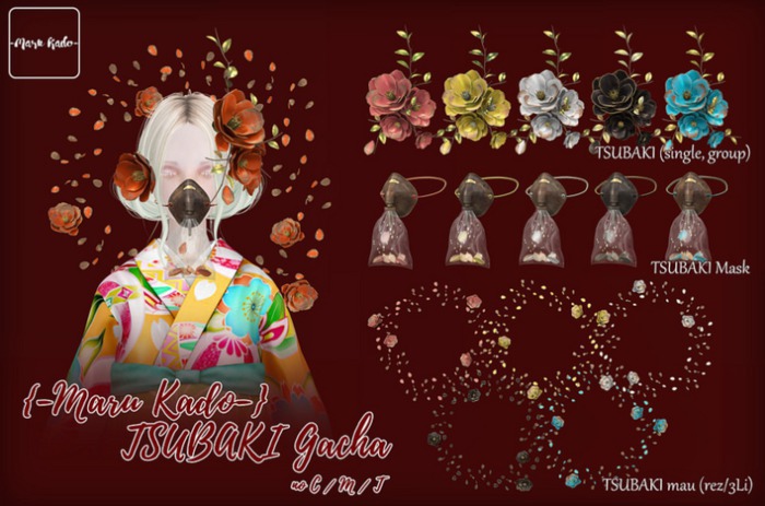 Second Life Marketplace - 8-Yellow_{-Maru Kado-} TSUBAKI_Mask (wear)