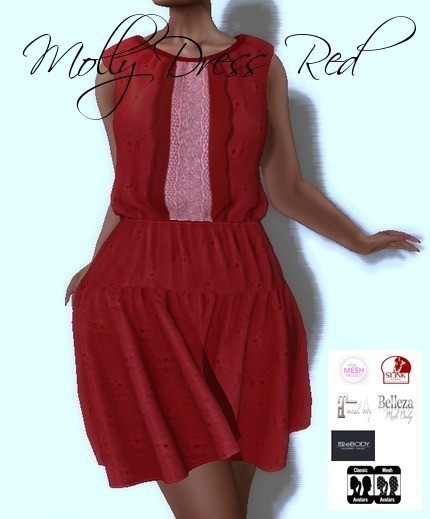 Second Life Marketplace - Mocha's Molly Dress Red