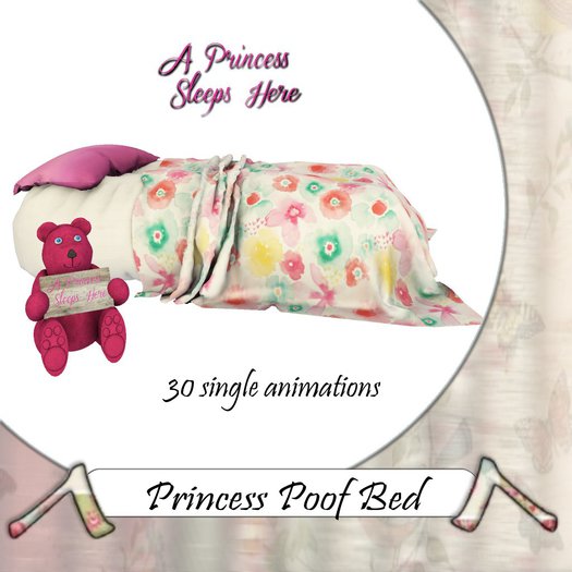 Second Life Marketplace - ^Upcycled^ Princess Poof Bed Set