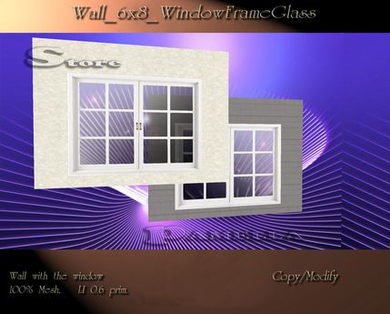 Second Life Marketplace - Wall_6x8_WindowFrameGlass (BOX)