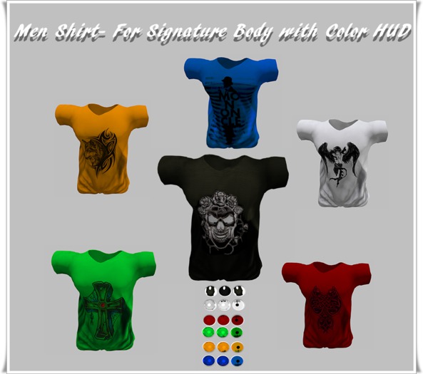 Second Life Marketplace - Men Shirt- For Signature Body with Color HUD