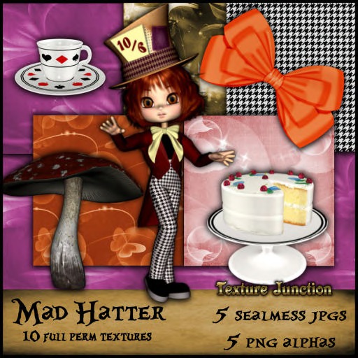 Second Life Marketplace - ~TJ~ Mad Hatter Texture Set Wonderland, Fairytale