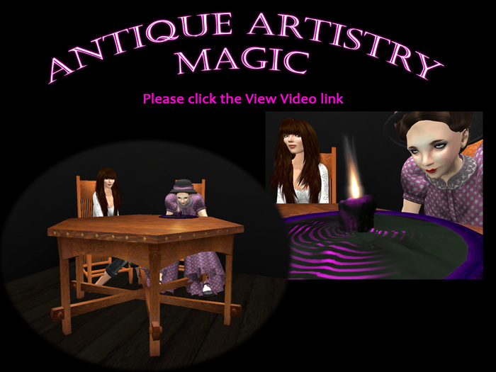 Second Life Marketplace - MAGIC Gustave Stickley Tiger Oak Scrying Table