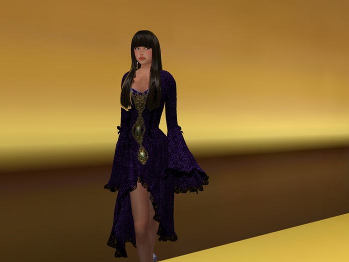 Second Life Marketplace Gothic Bell Sleeves Dress Lilac