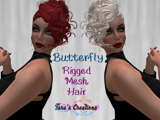 Second Life Marketplace - Tara's Creations *Butterfly* Mesh Hair Wild ...