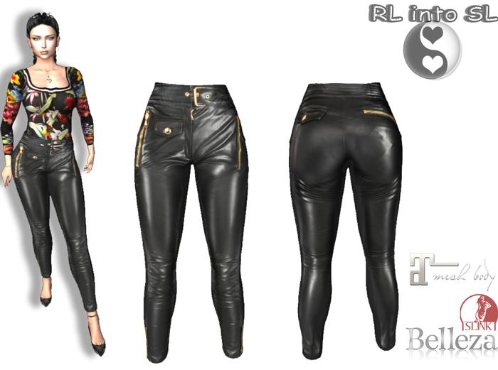 Second Life Marketplace - [RL into SL] - RL Leather Pants - MESH Black