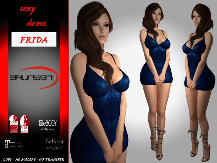 Second Life Marketplace Brunsen Frida Sexy Dress Blue