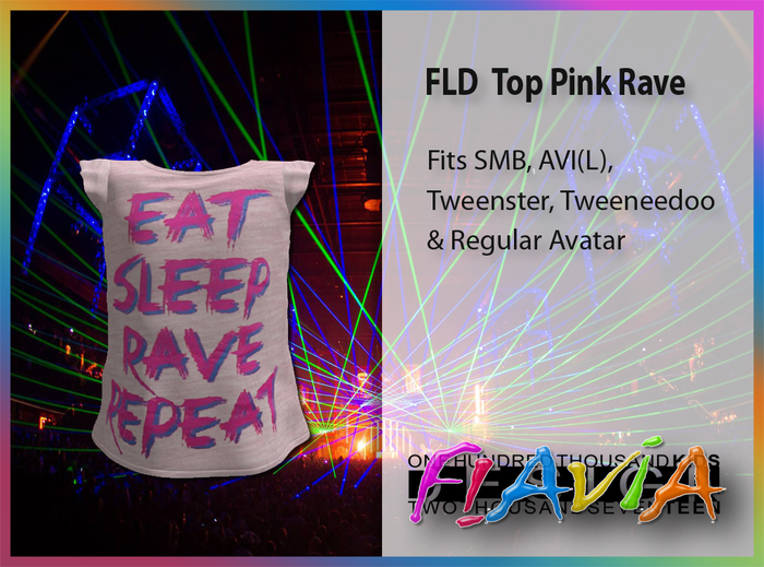 Second Life Marketplace - Flavia Designs FLD. Top Pink Rave