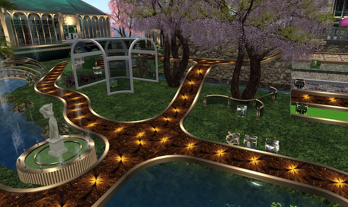 Second Life Marketplace - GOLD BUTTERFLIES (sim stone walkway, pathway ...