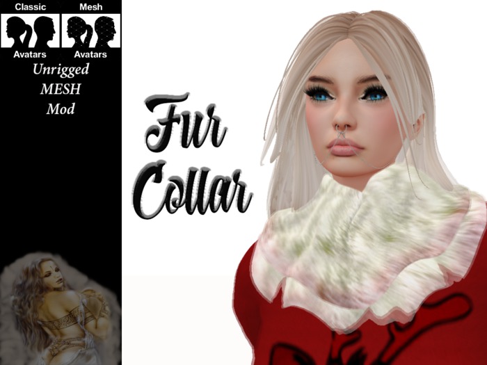 Second Life Marketplace - *SOIR* White Fur Collar