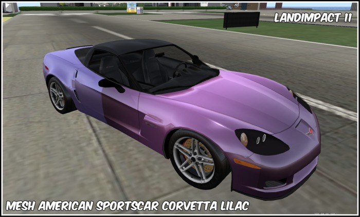 Second Life Marketplace - mesh american sportscar corvetta lilac