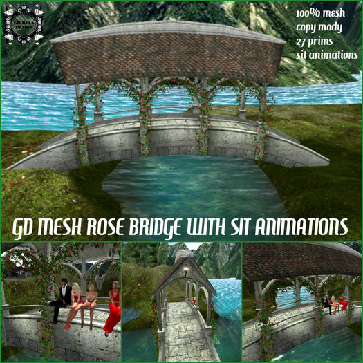 Second Life Marketplace - GD MESH ROSE BRIDGE WITH SIT ANIMATIONS