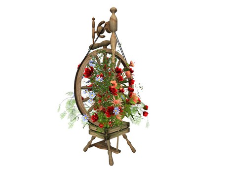 Second Life Marketplace - MSD - Spinning Wheel Flower Planter - Gemini ...
