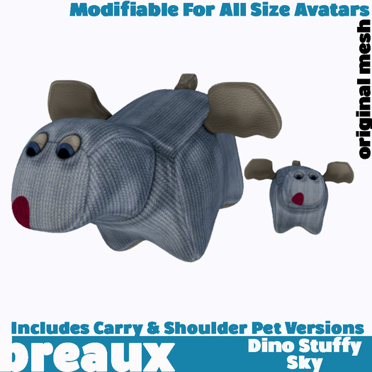 Second Life Marketplace - Dino Stuffies Cuddle and Shoulder - Sky