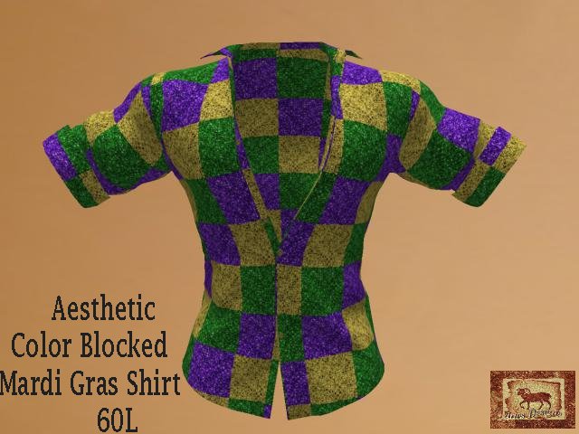 Second Life Marketplace - Aesthetic Block Mardi Gra Shirts, box