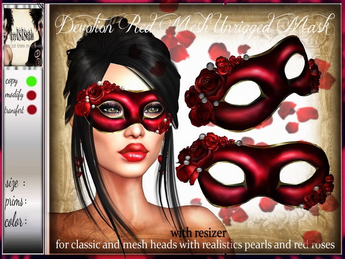 Second Life Marketplace - irrISIStible : DEVOTION RED MESH UNRIGGED MASK
