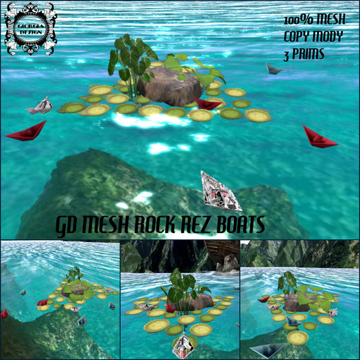 Second Life Marketplace - GD MESH ROCK REZ BOATS