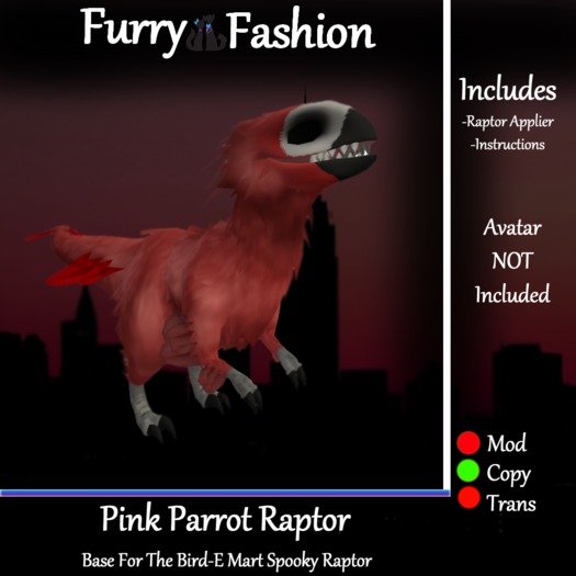 Second Life Marketplace - ~FF~ African Grey (Pink) Raptor