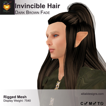Second Life Marketplace - A&A Invincible Hair Dark Brown Fade, boxed