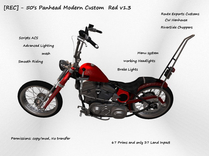 Second Life Marketplace - [REC] -50's Pan hard Modern Custom Red v1.3 -BOX