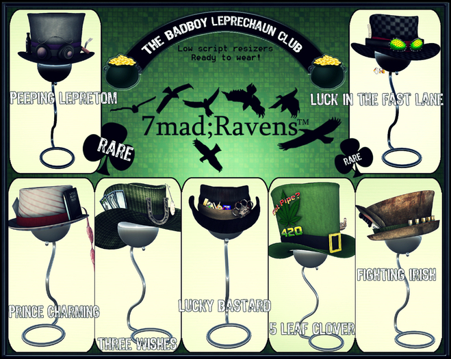 Second Life Marketplace - 7mad;Ravens Prince Charming Hat