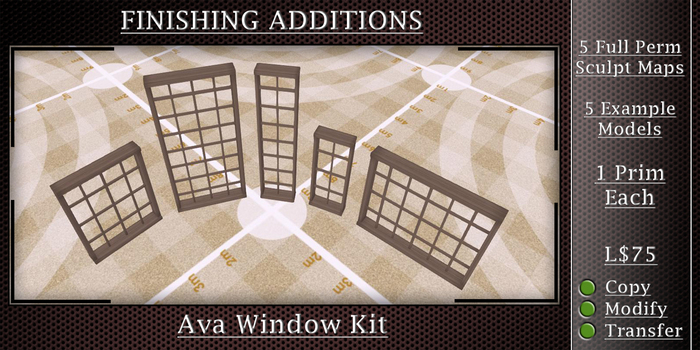 Second Life Marketplace - Ava Window Kit Full Perm Sculpts