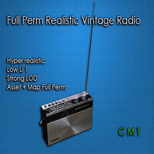 Second Life Marketplace - Full Perm Realistic Vintage radio