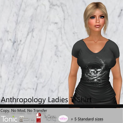 Second Life Marketplace - Starry Jolly Roger Female T-Shirt (WNT)