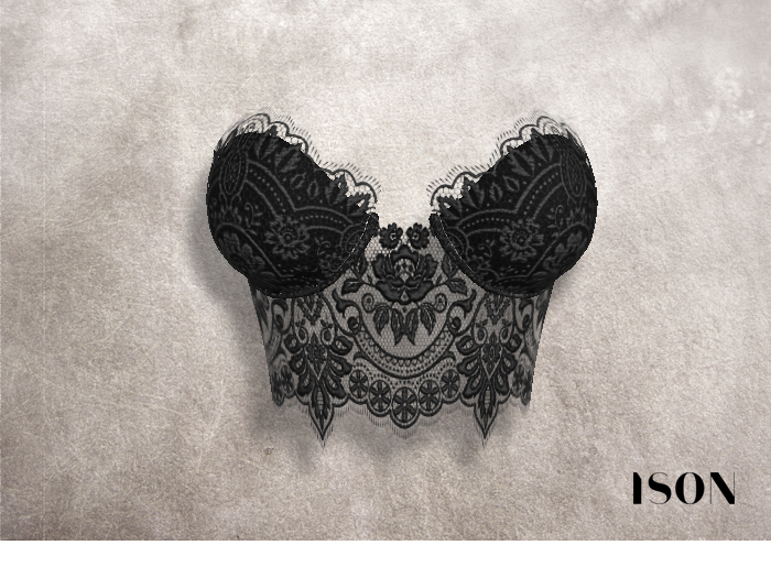 Second Life Marketplace - ISON - meghan lace bustier (black)