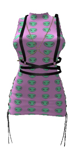 Second Life Marketplace - Leviosa Pink Alien Lace Up Dress - Maitreya ...