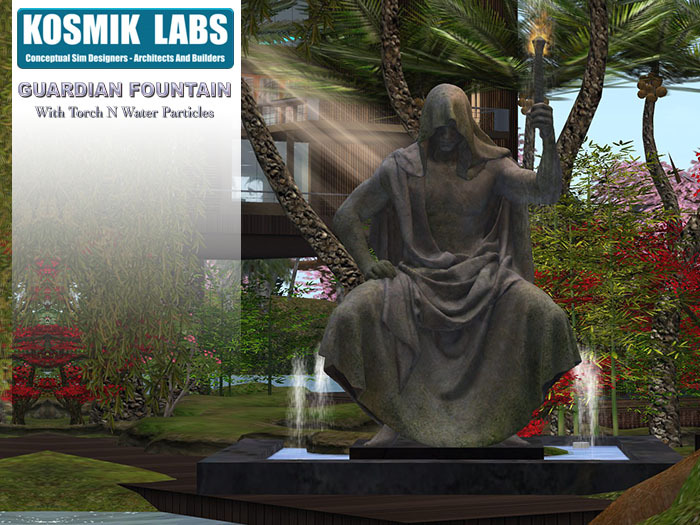 Second Life Marketplace - KOSMIK LABS - GUARDIAN FOUNTAIN - With Torch ...