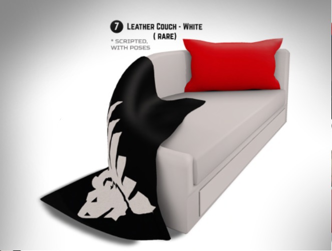 Second Life Marketplace - 7. :B: Modern Gacha - Leather Couch - White ...