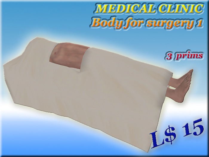 Second Life Marketplace - MEDICAL CLINIC Body for surgery 1 (3 prim ...
