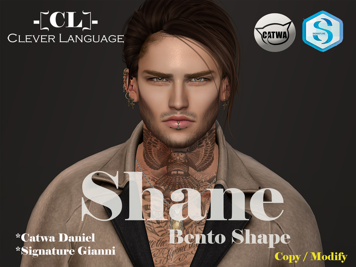 Second Life Marketplace - - [Clever Language] - Shane Head and Body ...