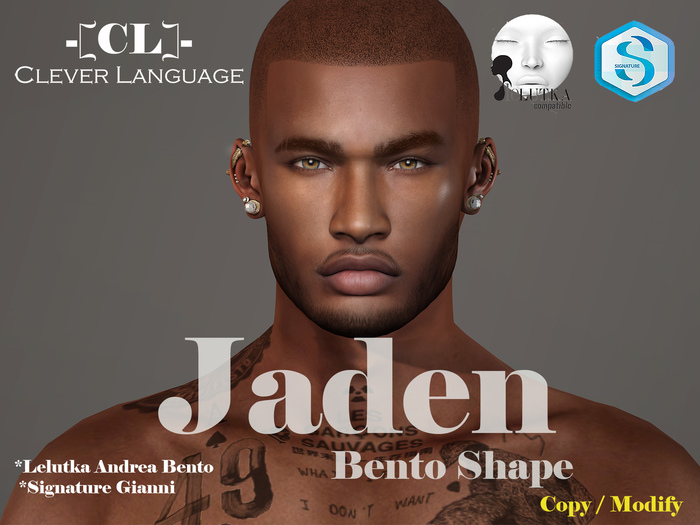 Second Life Marketplace - - [Clever Language] - Jaden Shape (Lelutka ...