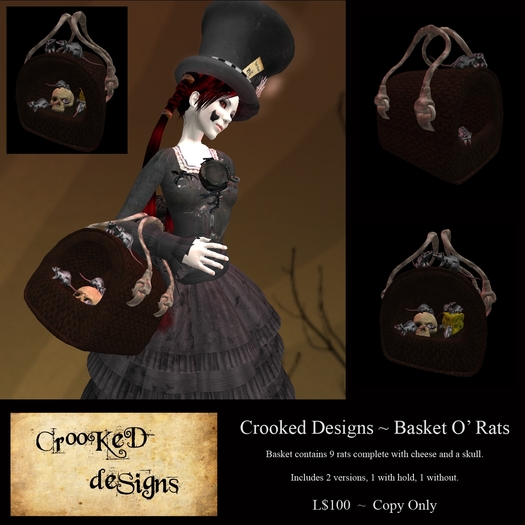 Second Life Marketplace - FREE! Crooked Designs ~ Basket O' Rats
