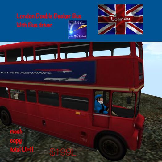 Second Life Marketplace - London Double Decker Tour Bus with Bus Driver ...