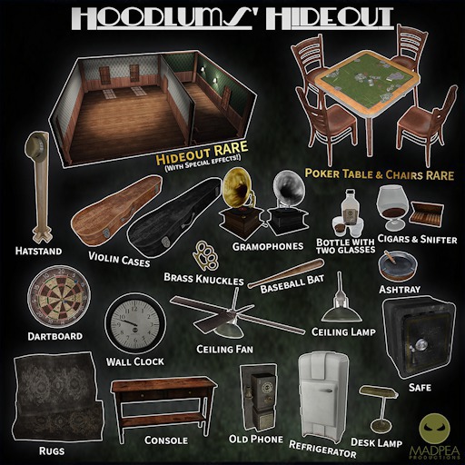 Second Life Marketplace - MadPea Hoodlums' Hideout - Hatstand