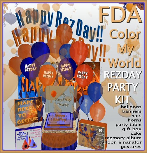 Second Life Marketplace - ~FDA~ Deluxe Mojo Themed Blue/Orange REZDAY ...