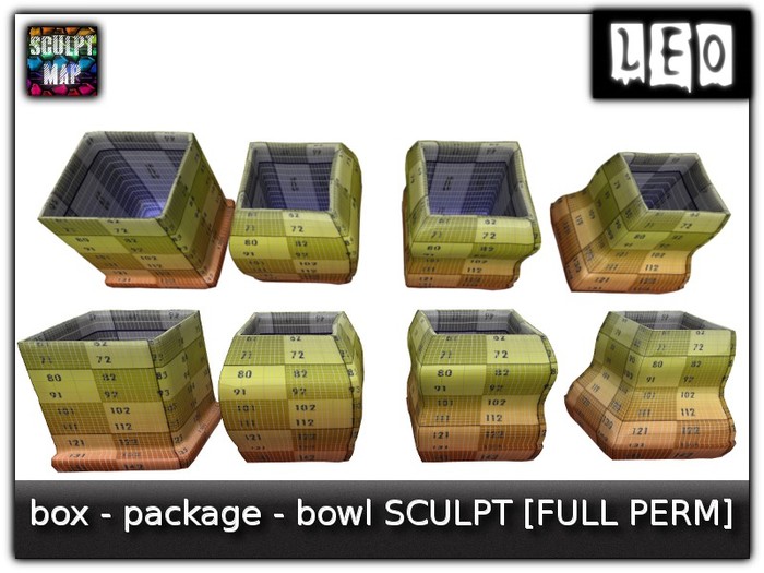 Second Life Marketplace - bowl - box - flowerpot - package SCULPT [FULL ...