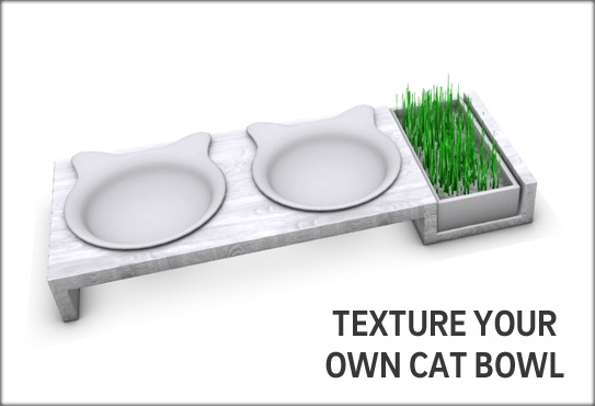 Second Life Marketplace - Zooby Cat Life Texture Kit Grass Bowl BOXED