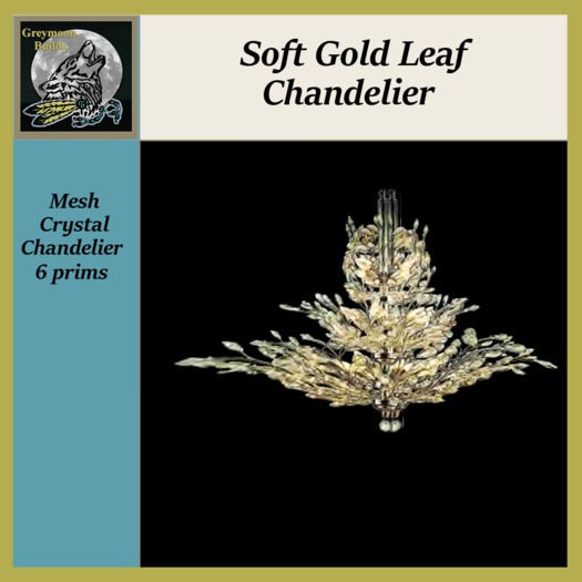 Second Life Marketplace - Soft gold leaf crystal chridelier