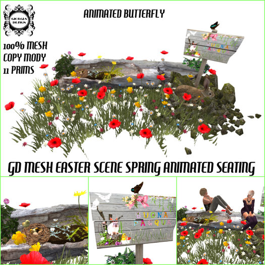 Second Life Marketplace - GD MESH EASTER SCENE SPRING ANIMATED SEATING